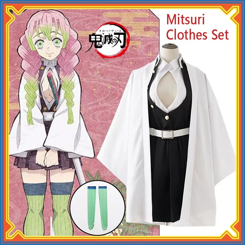 Anime Kanroji Mitsuri Cosplay Costume Demon Slayer Cosplay Kimetsu No ...