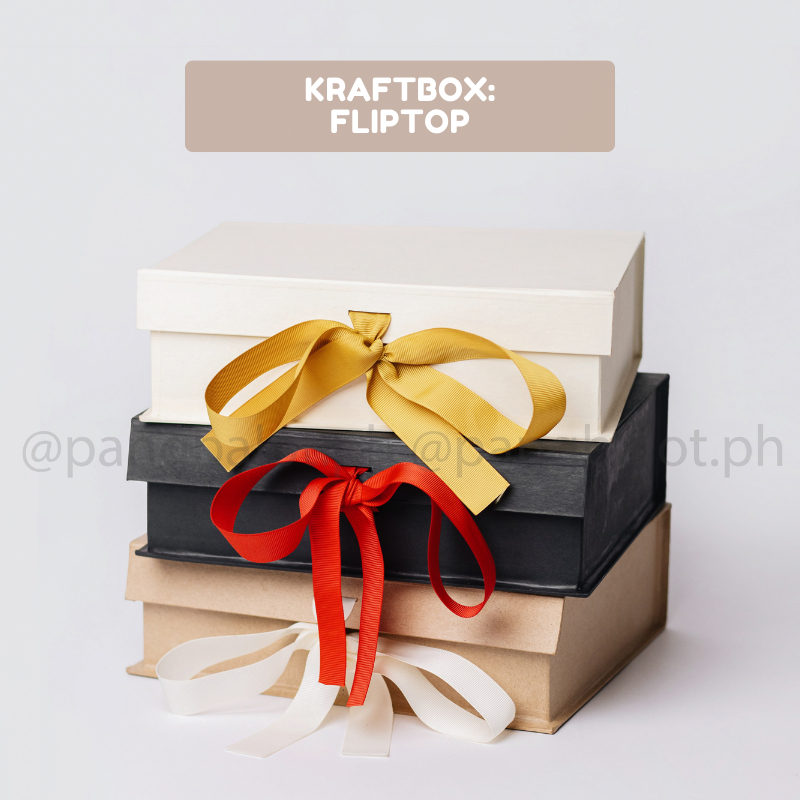 Kraft box (hard box): FLIPTOP - 7x5x3 / 10x8x3 / 12x10x4 (brown, black ...