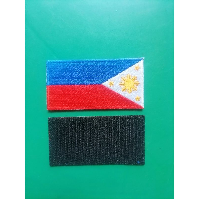 5cmx10cm Right Arm Philippine Flag Embroidered Patch With Magic Tape/Velcro | Shopee Philippines