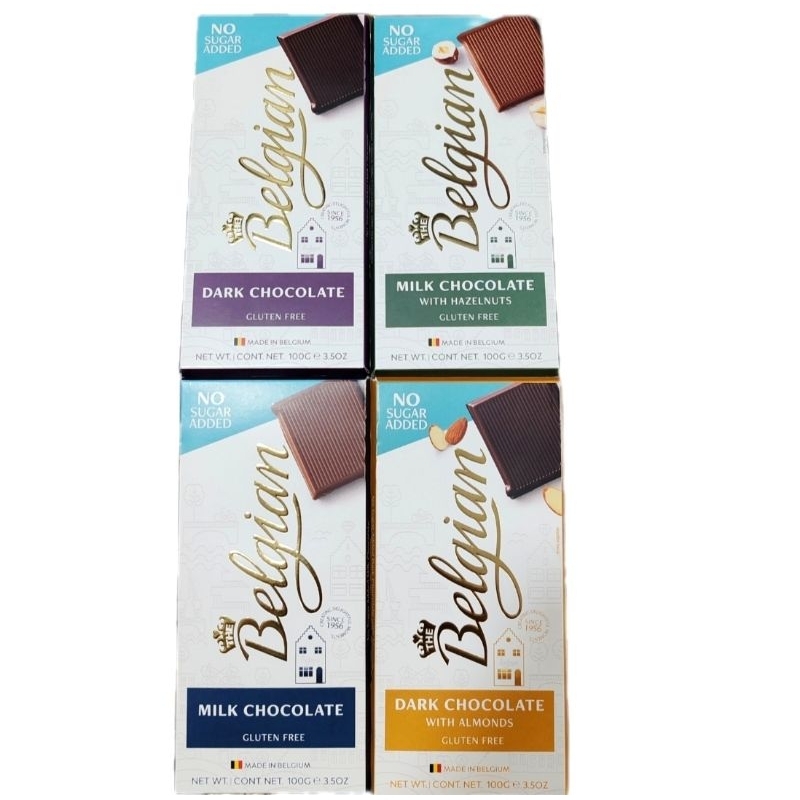 SALE!! The Belgian Chocolate Bar No Sugar Added Milk/Dark Chocolate Gluten Free 100grams ...