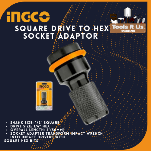 INGCO Square Drive to Hex Socket Adaptor ABH60501 | ACCESSORIES | MERVILLE | Shopee Philippines