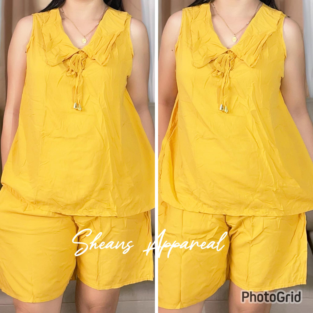 COORDINATES COLLAR SANDO TERNO MADE WITH CHALLIS FABRIC CAN FIT FROM ...