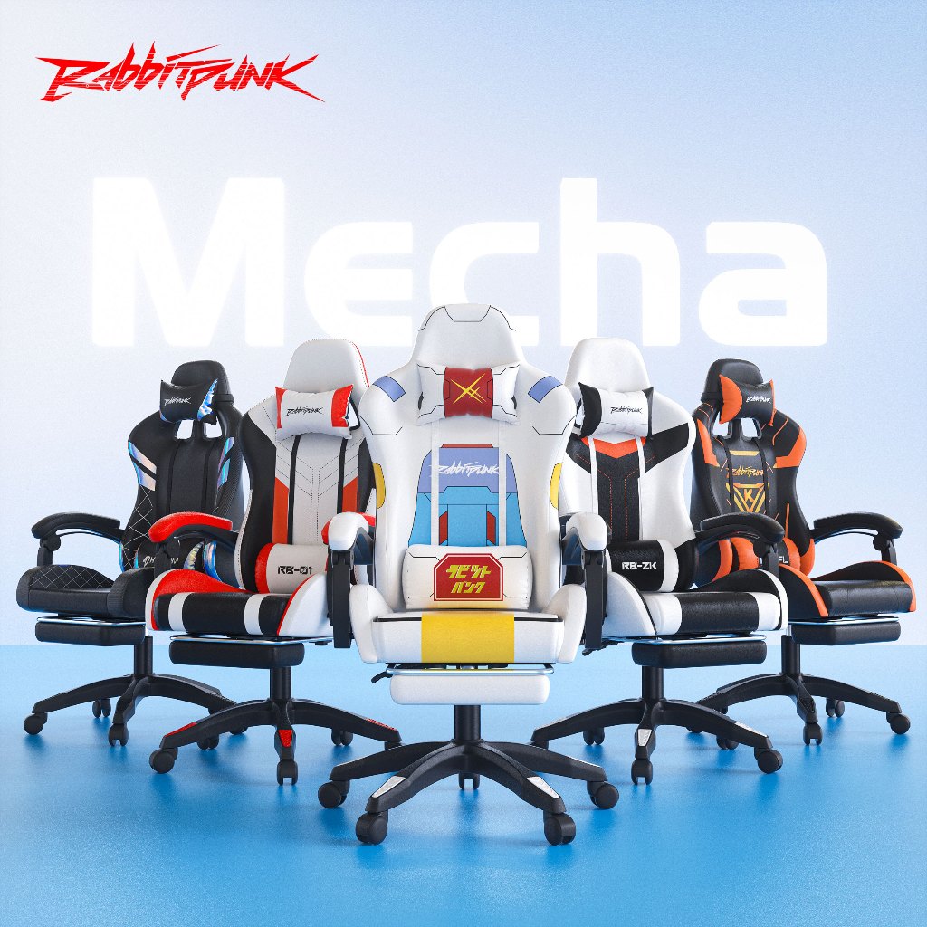 RabbitPunk brand gaming chair Mecha Upgraded quality reclining feature ...