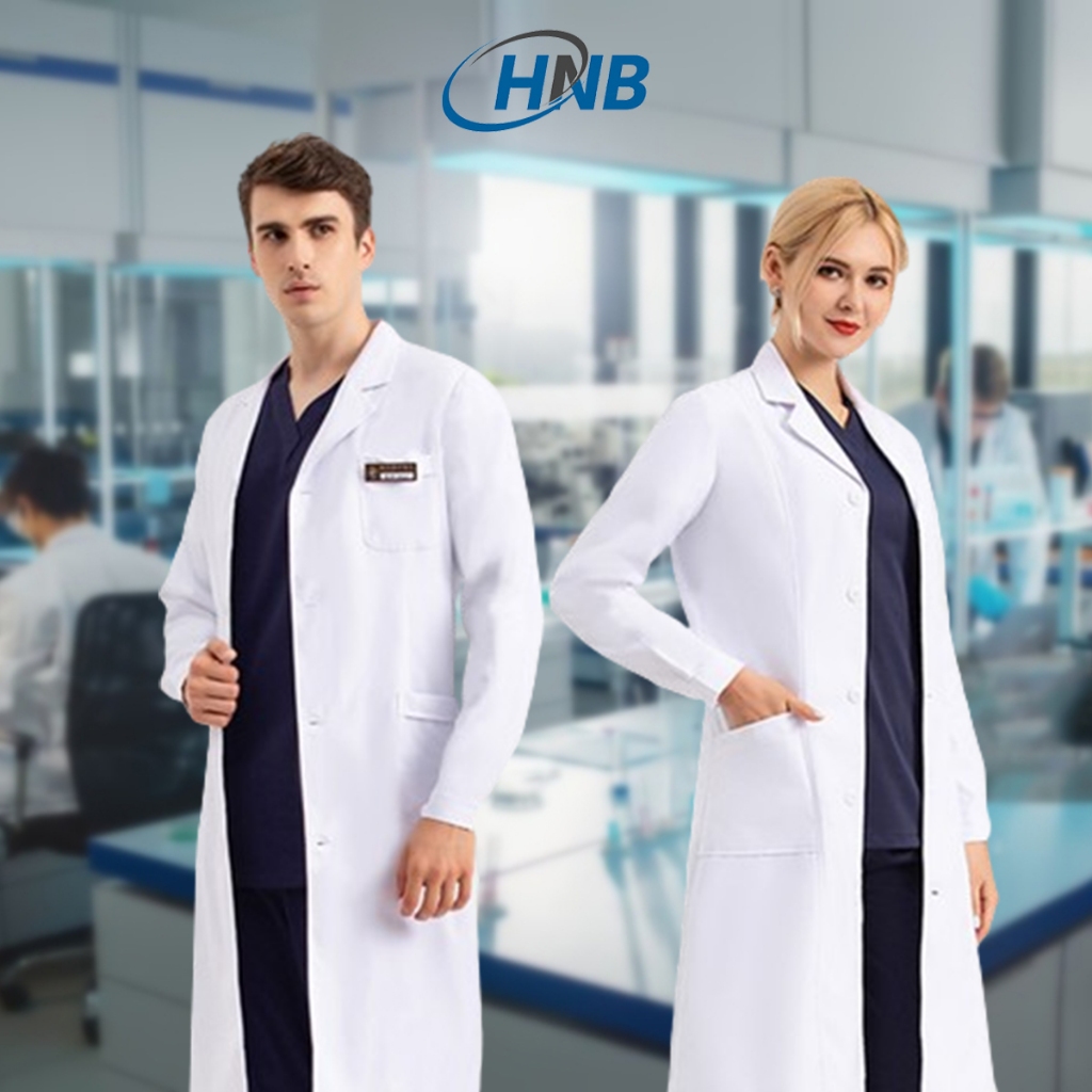 Doctor Coat White Lab Gown White Lab Coat Long Sleeve Laboratory Gown ...