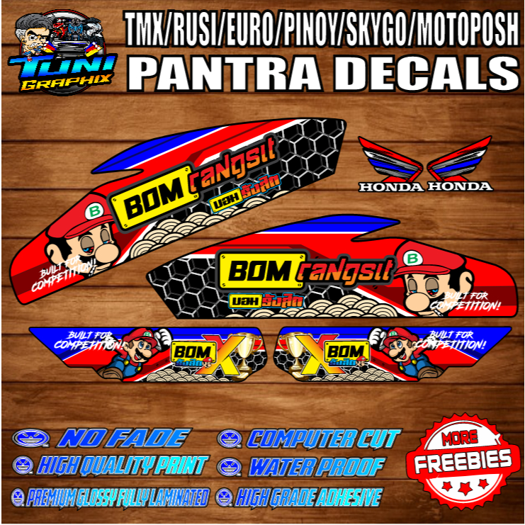 TMX/RUSI/PINOY/MOTOPOSH/SKYGO/ PANTRA DECALS STICKER ( BOOM RANGSIT ...