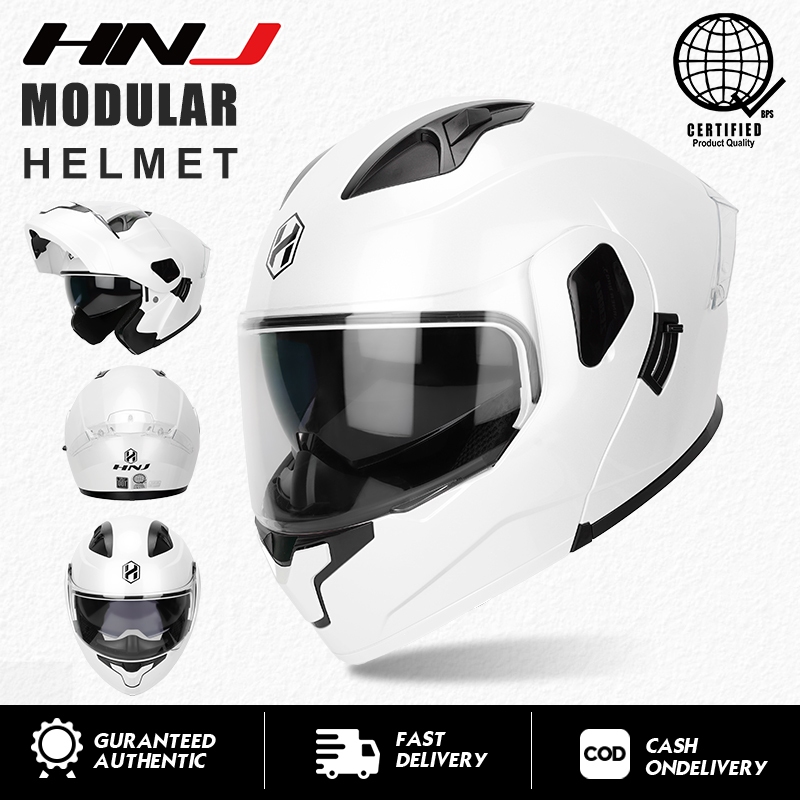 HNJ 937 Modular Helmet Full Face Dual Visor Helmet For motorcycle Open ...