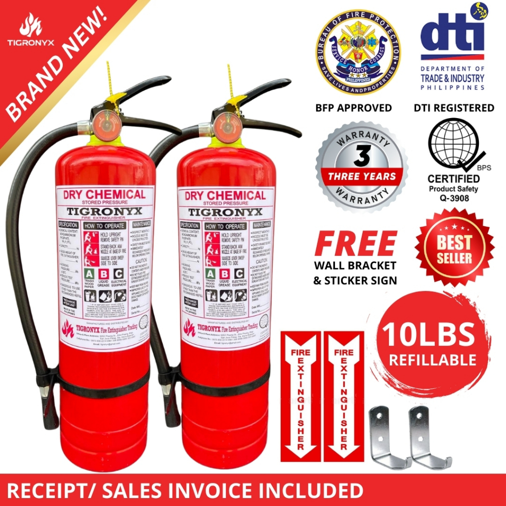 Fire Extinguisher Bundle of 2pcs ABC Dry Chemical 10lbs | Shopee ...