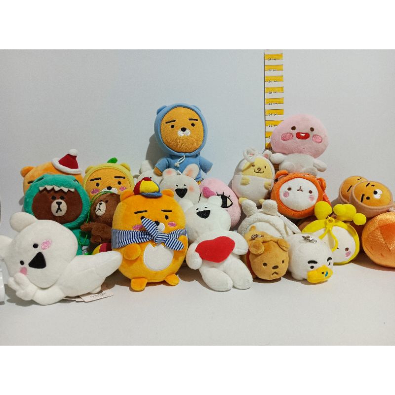 Line Ka Kao Friends Plushies and Charms Ryan Brown Apeach Happy Rabbit ...