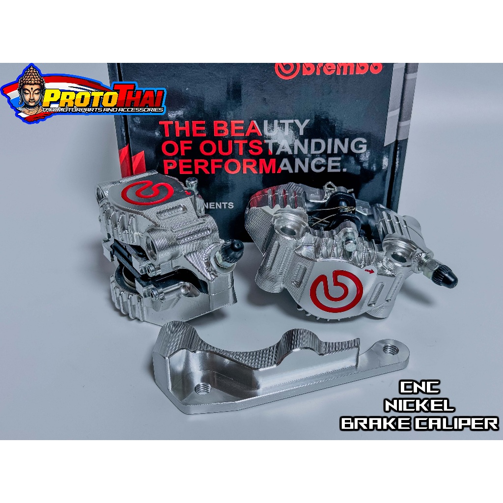 CNC NICKEL BRAKE CALIPER 2POT HP WAVE XRM RS125 SILVER PIN | Shopee ...