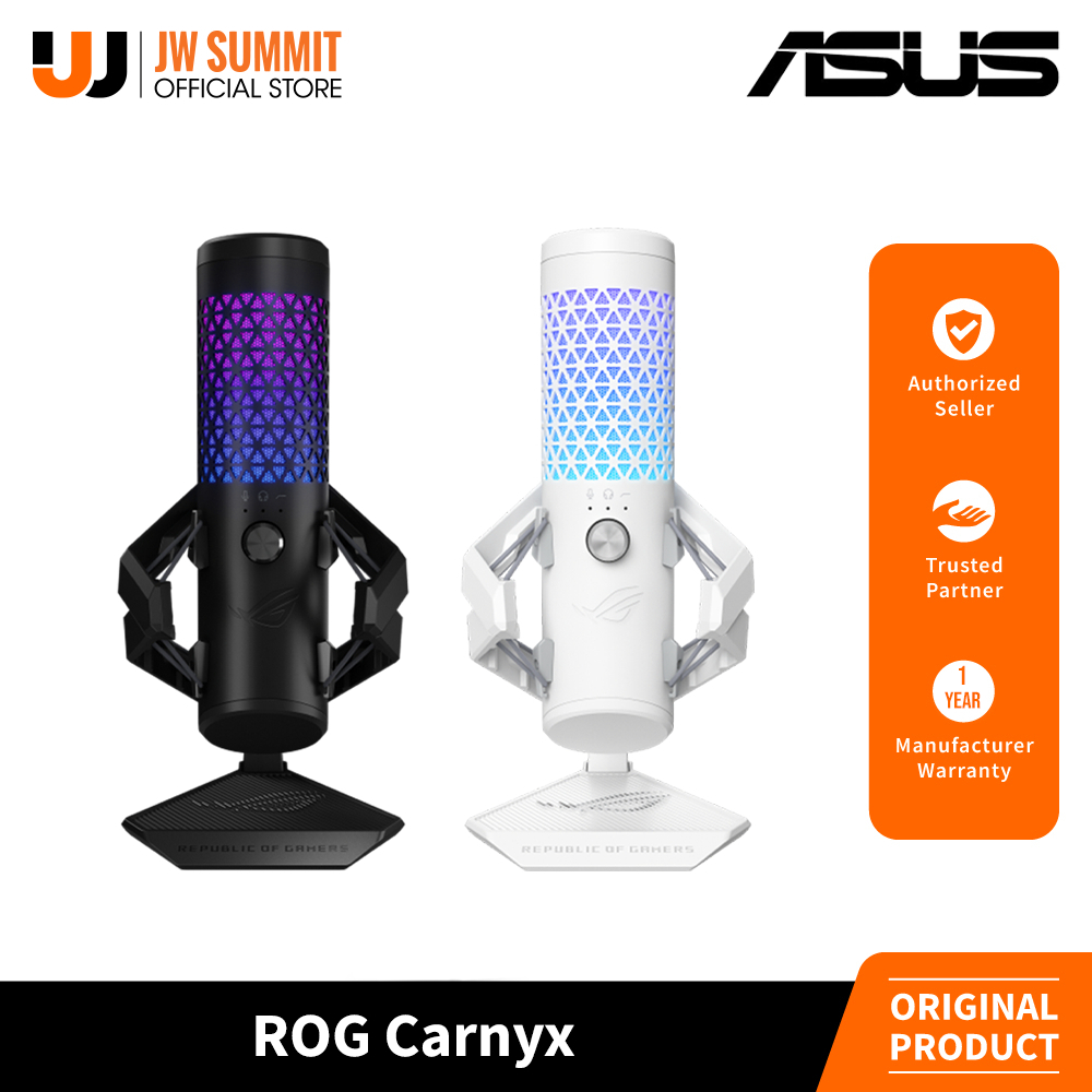 Asus ROG Carnyx C501 Black/White Aura Sync RGB Built-in Pop Filter USB ...