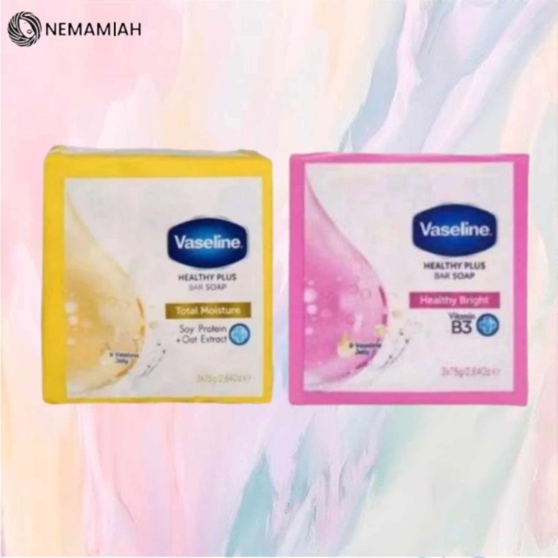 Sold Per 3 Bar Vaseline Healthy Plus Bar Soap Total Moisture or Healthy ...