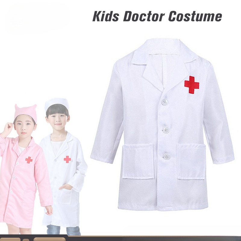 Doctor costume Uniform for kids Role Play White Coat for boys ...