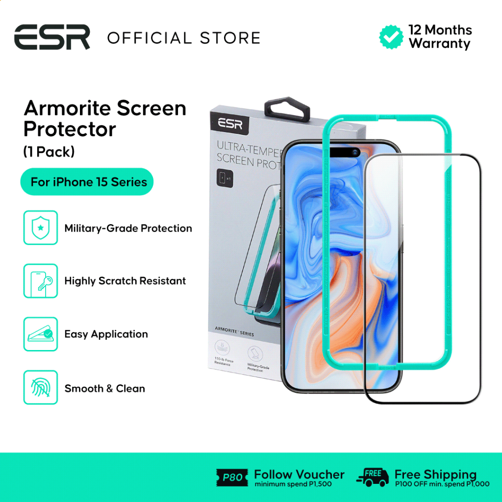 ESR Armorite Screen Protector for iPhone 15 - 1 Pack | Shopee Philippines