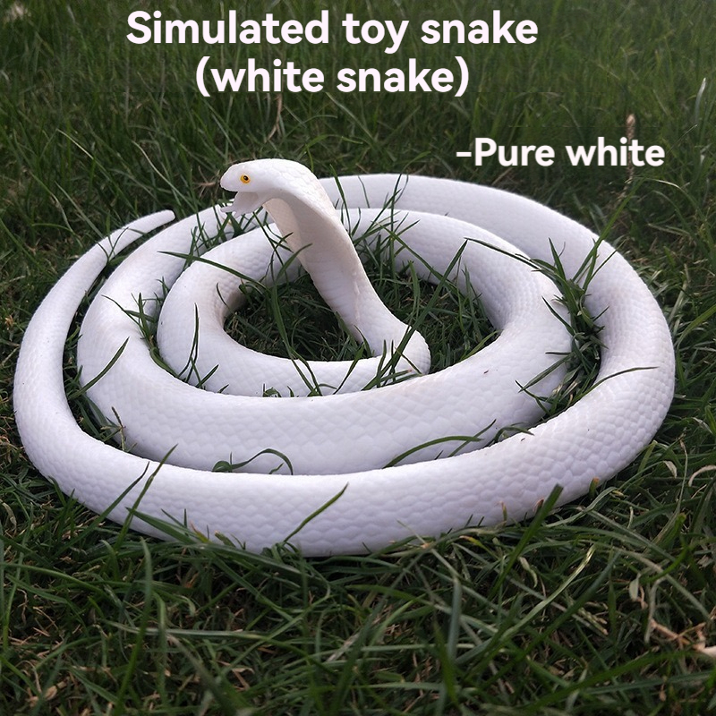 Simulation toy snake toy Big white snake April Fool's Day supplies toy ...