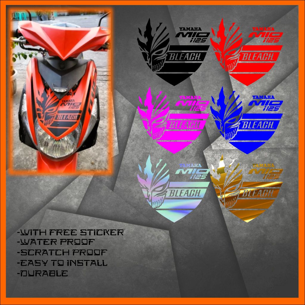 Yamaha MIO i125 Front Panel Cutout Sticker Ichigo Design actual size ...