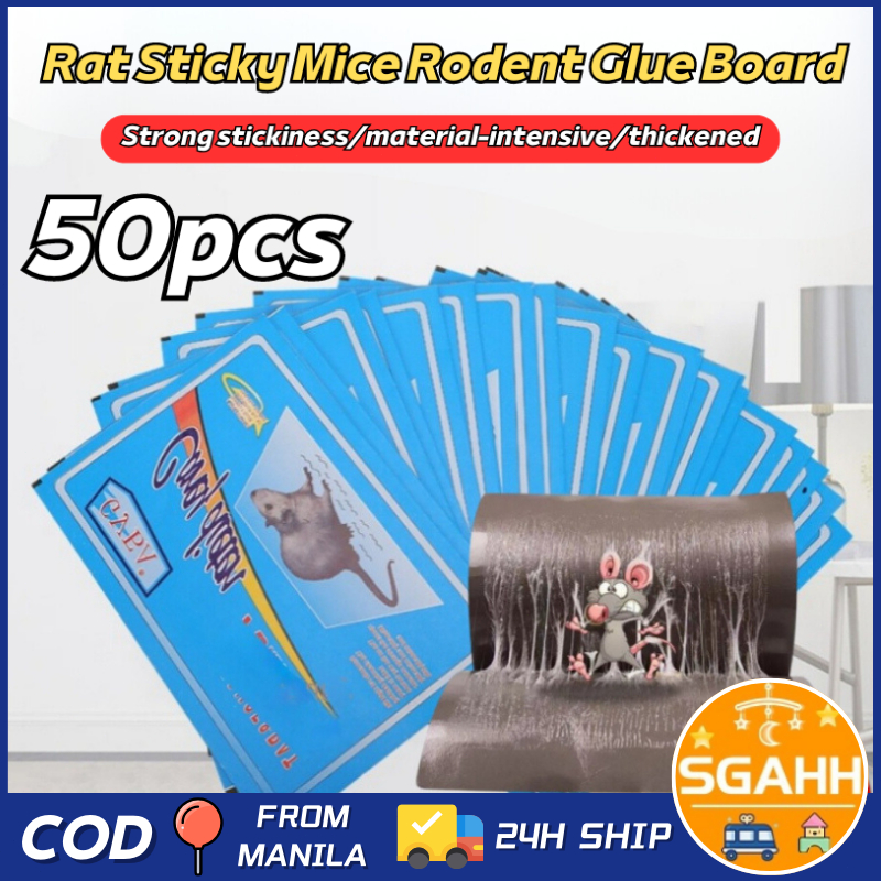 50pcs Large Mouse Rat Sticky Mice Rodent Glue Board Bait Trap Super ...