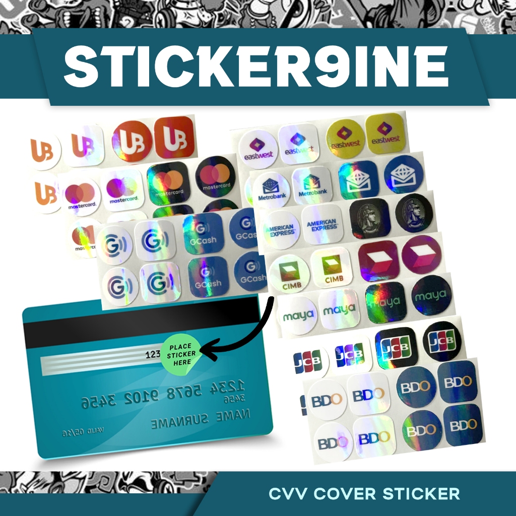 8 pcs CVV Credit/Dredit/ATM Card Cover Sticker | Shopee Philippines