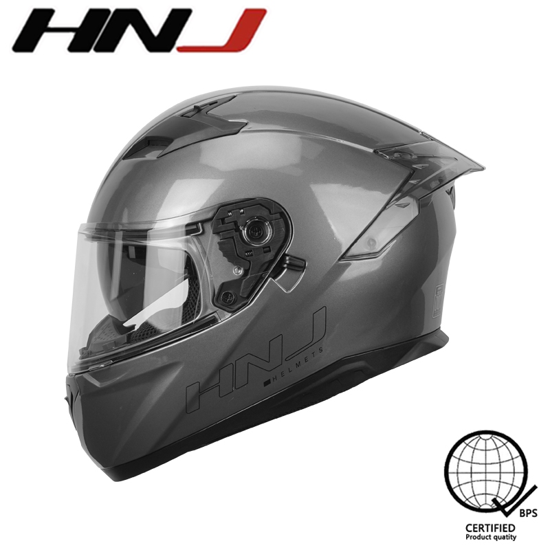 HNJ 983 Motorcycle Full Face Helmet dual visor For men and women Black ...