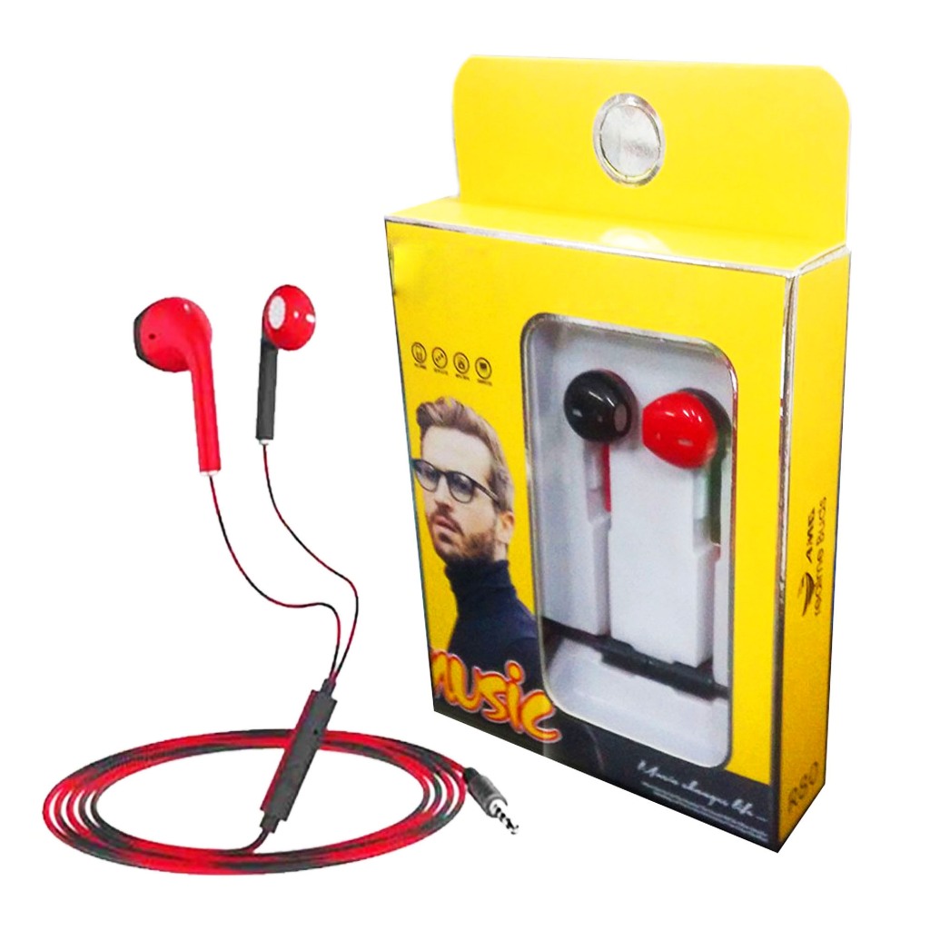 UNIVERSAL REALME R80 EARPHONE W/ MIC (BLACK/RED) | Shopee Philippines