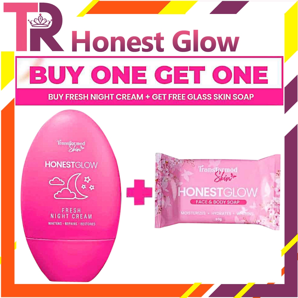 Honest Glow Fresh Night Cream Transformed Skin Instant Whitening Repair ...