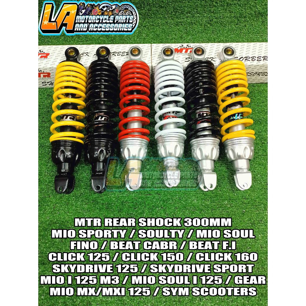 MTR REAR SHOCK BLACK SERIES 300MM - 330MM MIO/CLICK/BEAT/MIO I 125 M3 ...