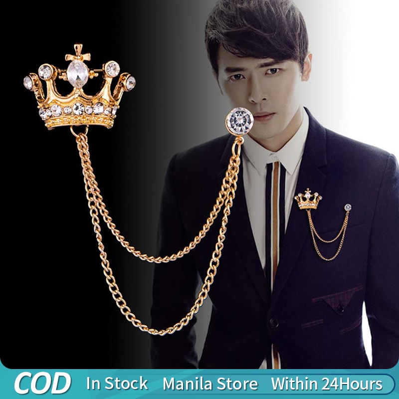 Tassel Chain Brooch Collar Pins Wedding Brooches Collar Pins Suit Shirt Tuxedo Accessories