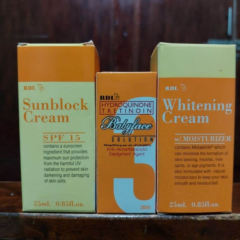 Rdl set rdl astringent 30 ml rdl whitening cream 25ml rdl sunblock 25ml ...