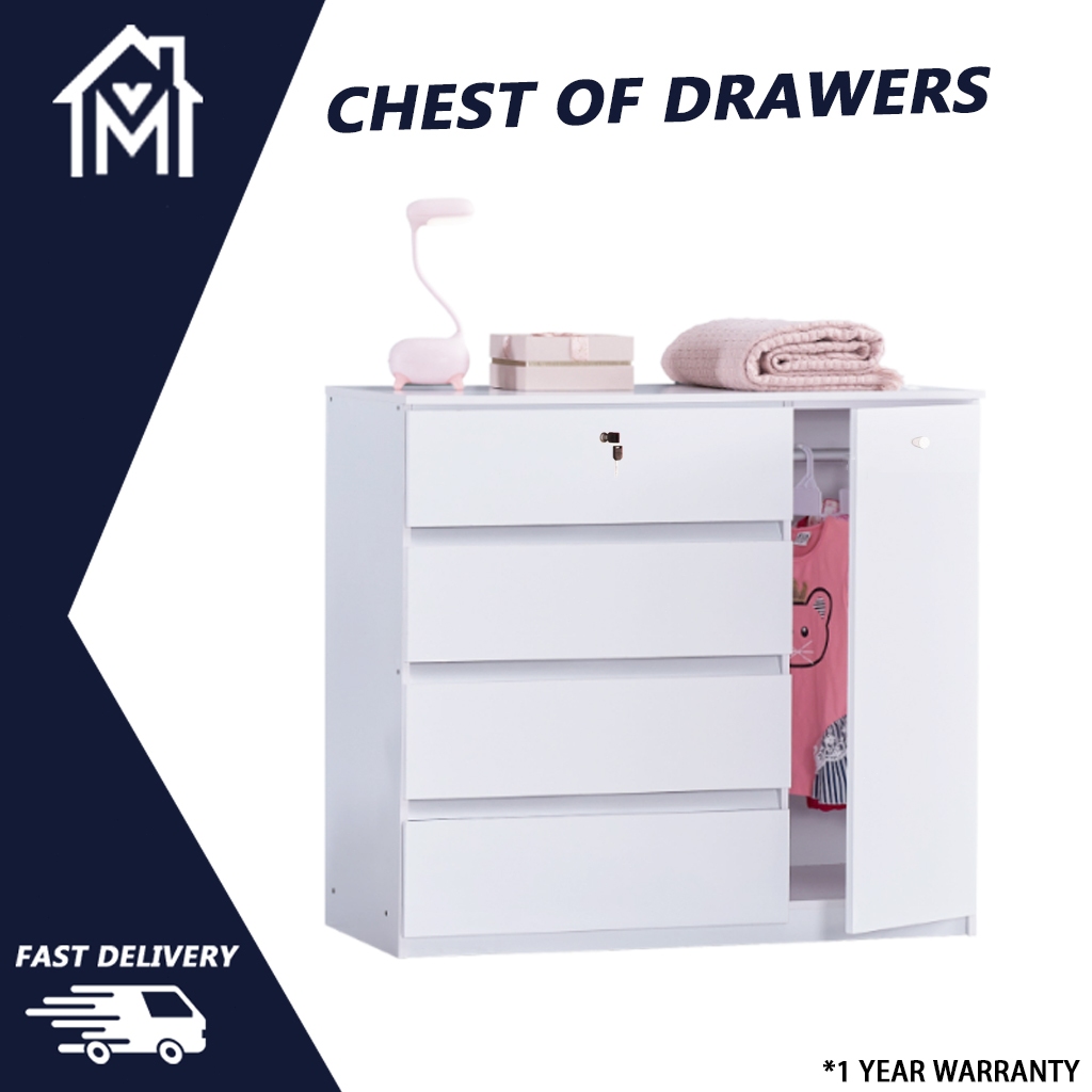ISTER 4 drawers + 1 door Chest Drawer Cabinet Nordic Aesthetic For ...