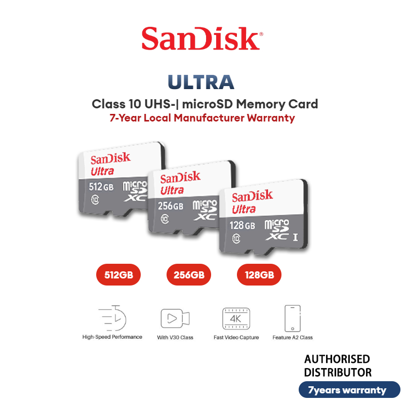 SanDisk Ultra Micro SDXC 128GB 256GB 400GB 512GB 1TB Class 10 UHS-I Memory Card SDSQUNR - NEW ...