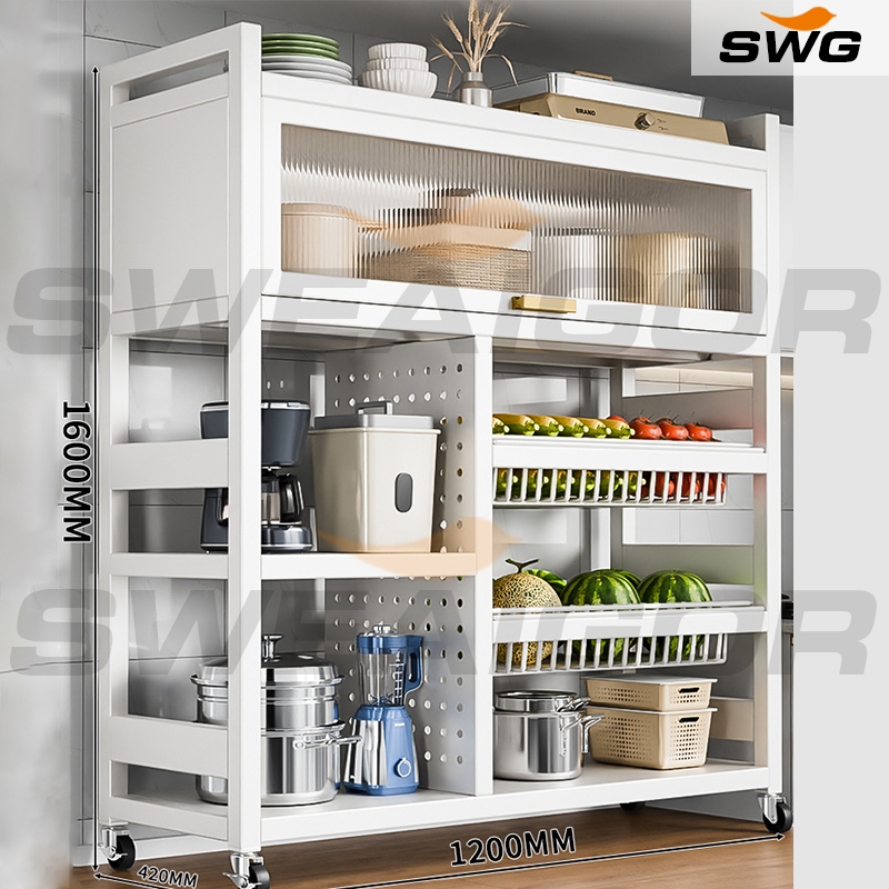 SWG kitchen storage rack with cabinet wheels cover Vegetable rack ...