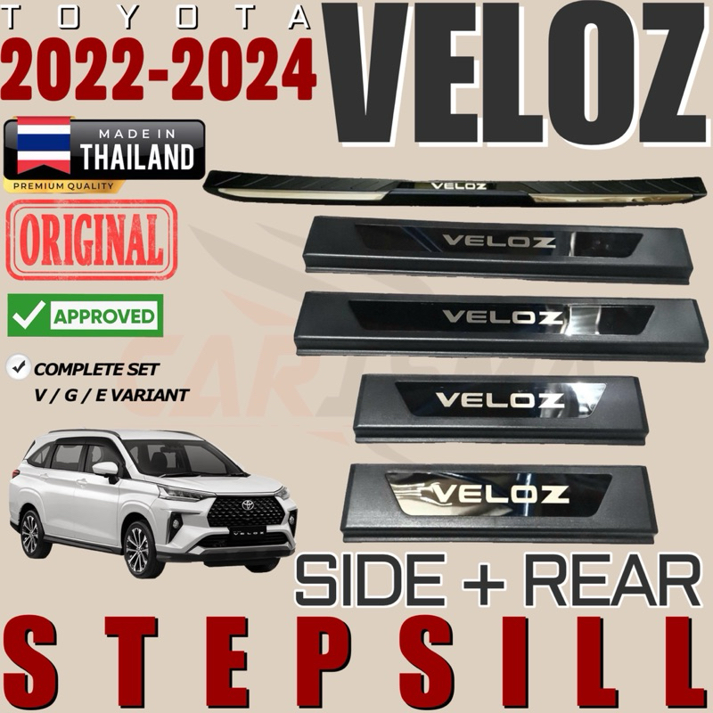 TOYOTA VELOZ 2022-2024 ORIGINAL SIDE STEP SILL and REAR STEP SILL SET ...