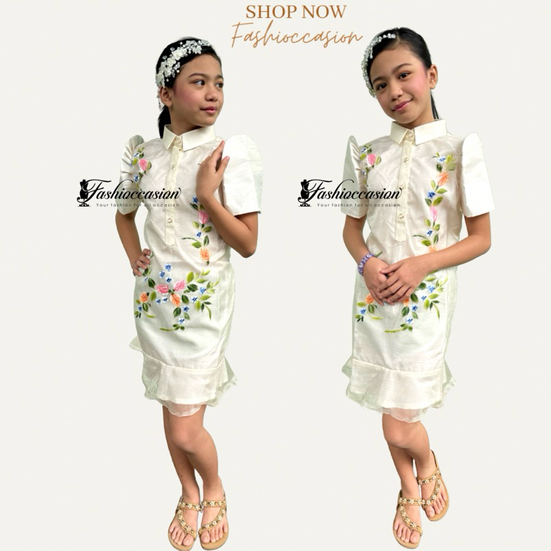 Filipiniana Painting Dress w/ Raffles For Kids - Buwan ng Wika | Shopee ...