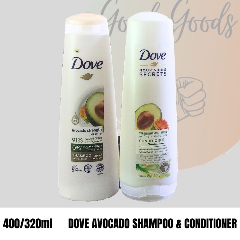Dove Avocado Strength Shampoo and Conditioner (400/320ml) | Shopee ...