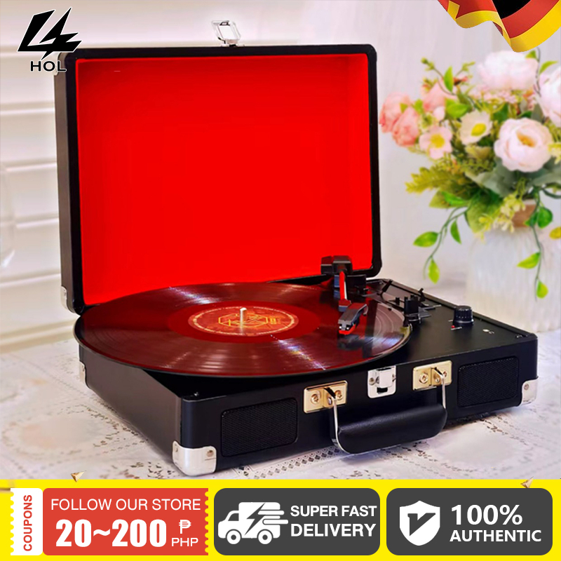 【Ready stock】Turntable With Speakers Vintage Phonograph Record Player ...