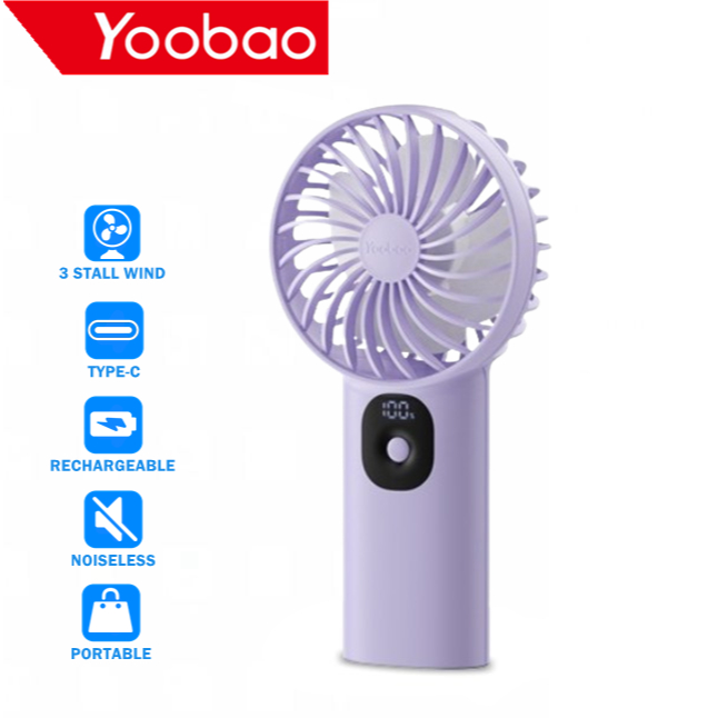 Yoobao F3PL Rechargeable Mini Hand Held Cool Breeze Portable Mini Fan w ...