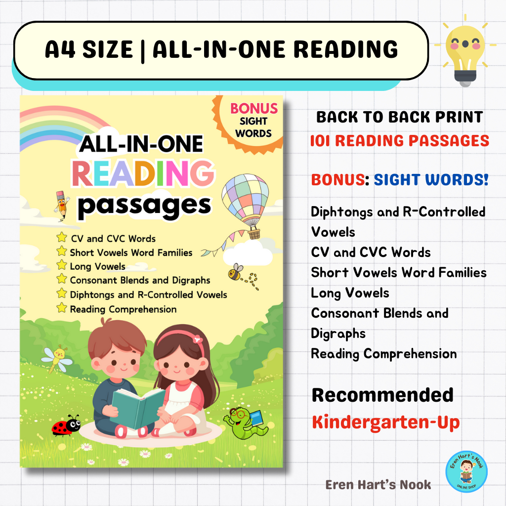 ALL-IN-ONE READING PASSAGES | FOR AGE 4 AND UP | Shopee Philippines