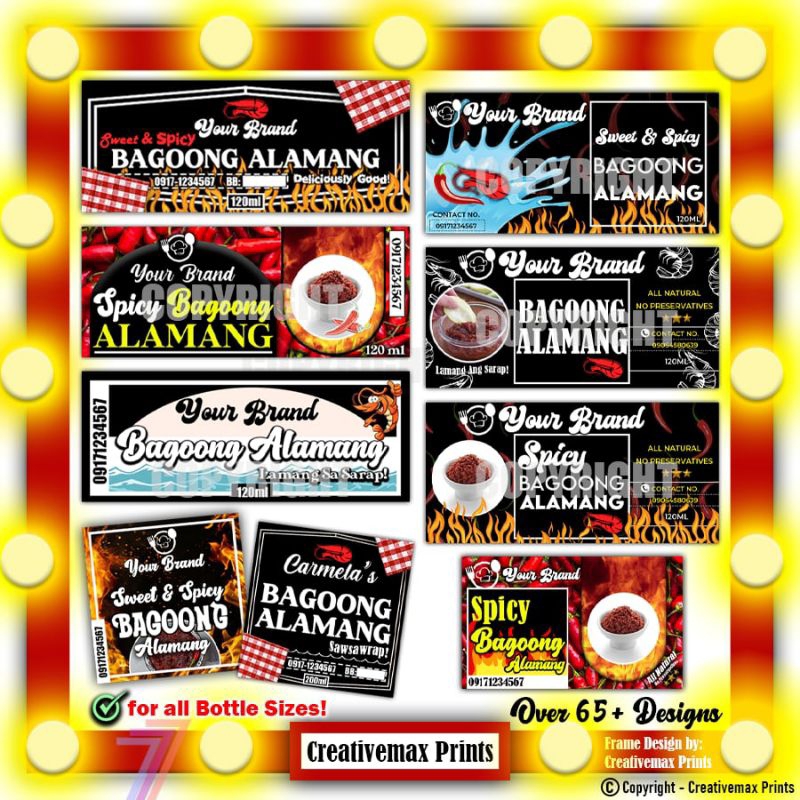 BAGOONG ALAMANG Sticker Label w/ Logo (READY-TO-USE | Customizable ...