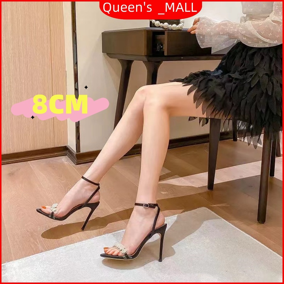 Black high sandal for woman 3 inch heels with rhinestones summer ...