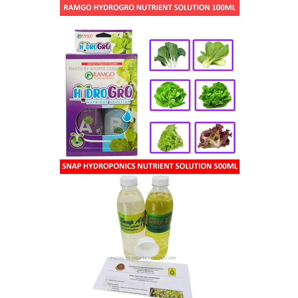 Ramgo & Snap Hydroponics Nutrient Solution Set KECORP_S1 | Shopee ...