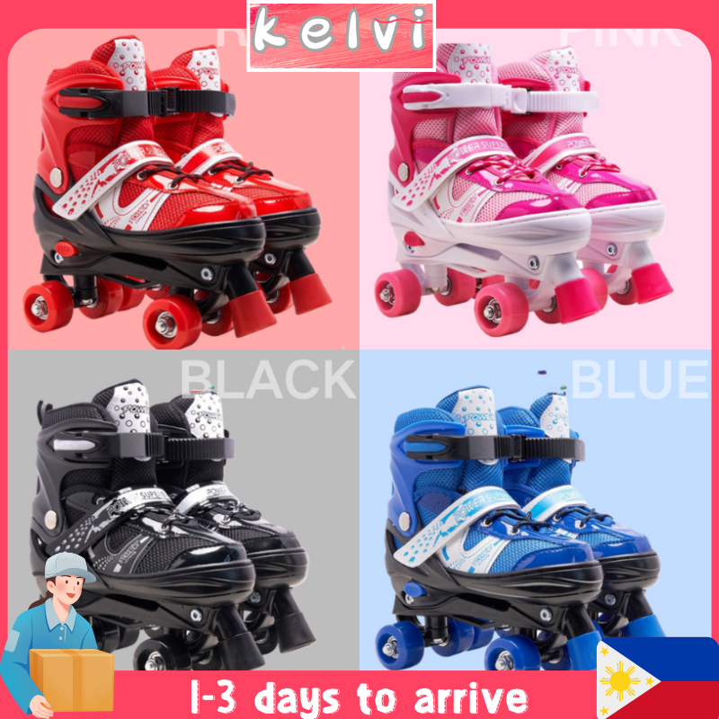 Kasut Roda Roller Skates Adjustable Double row Skate Roller 4 wheel ...