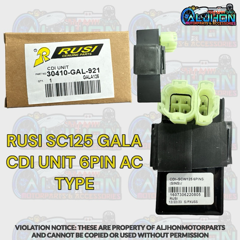 RUSI GALA CDI UNIT 6PIN AC TYPE | Shopee Philippines