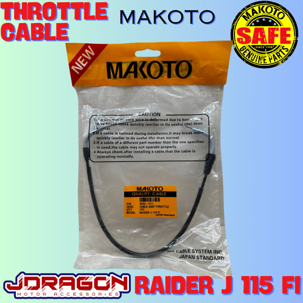MAKOTO THROTTLE CABLE (RAIDER J 115 FI) | Shopee Philippines