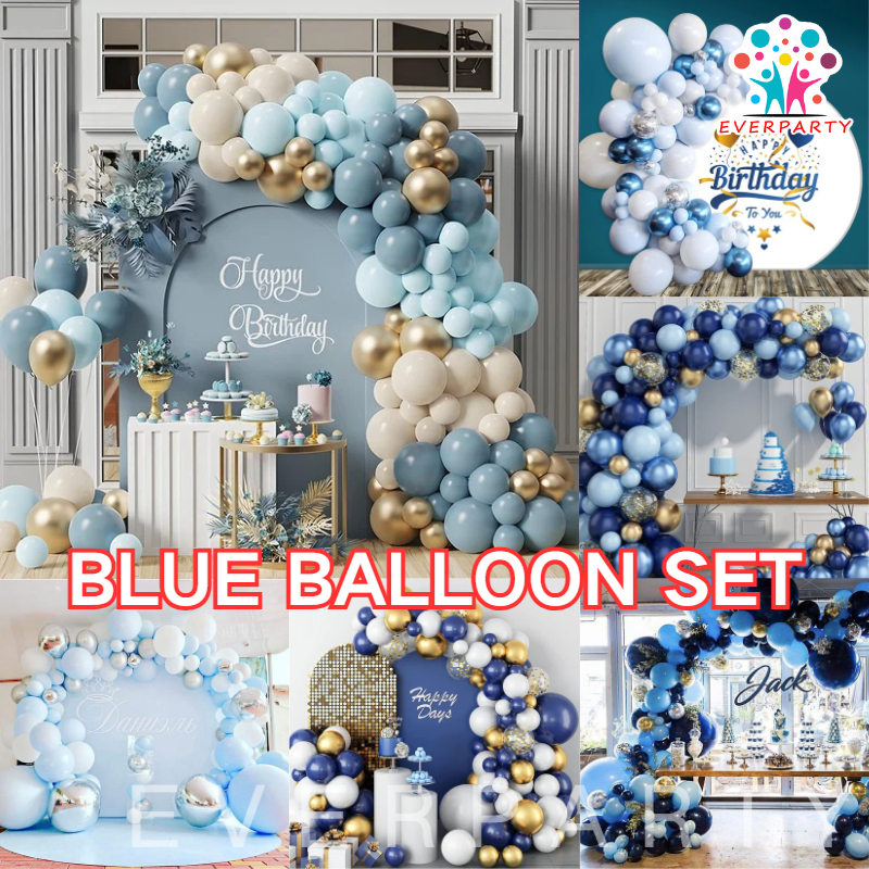 Blue Balloon Set Garland Arches Birthday Party Decorations | Shopee ...