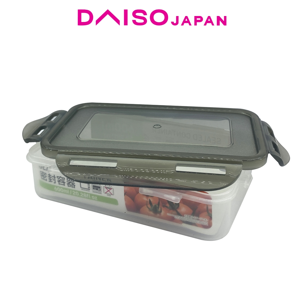 Daiso Gray Sealed Food Container (600ml) | Shopee Philippines