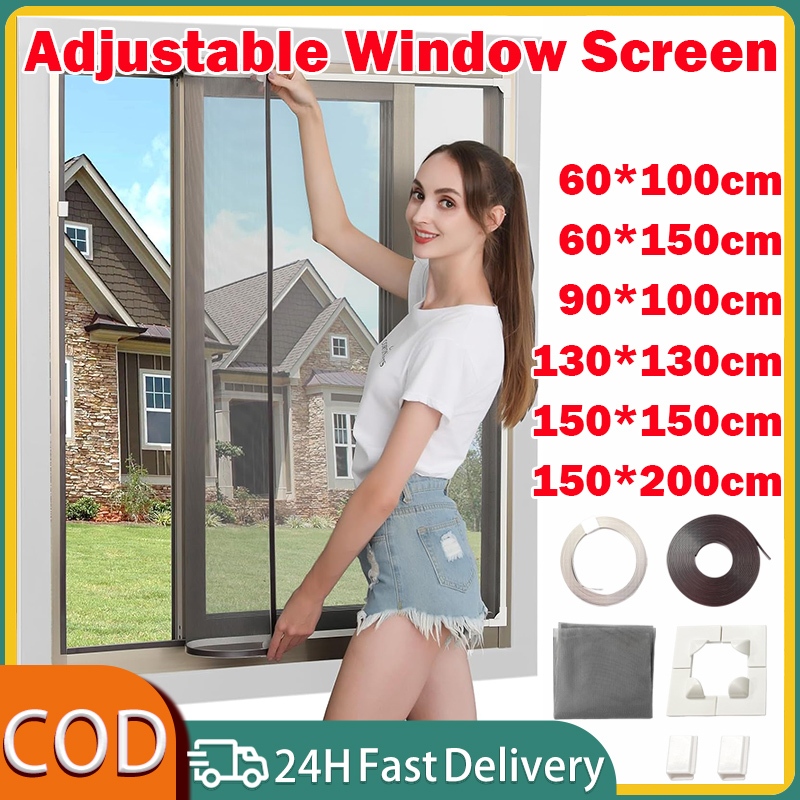 Adjustable DIY Insect Screen Magnetic Window, Magnetic Frame for Fly ...