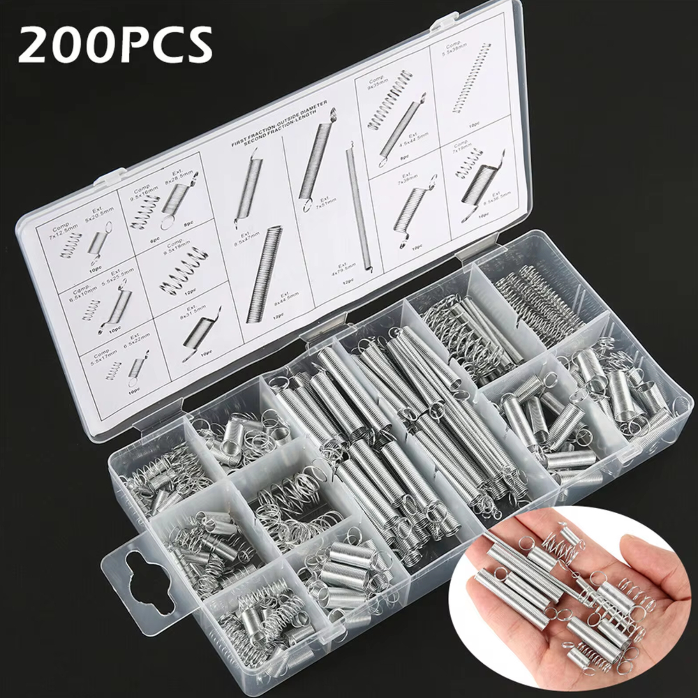200pcs Spring Assortment Set Compression Extension Springs for Repairs ...