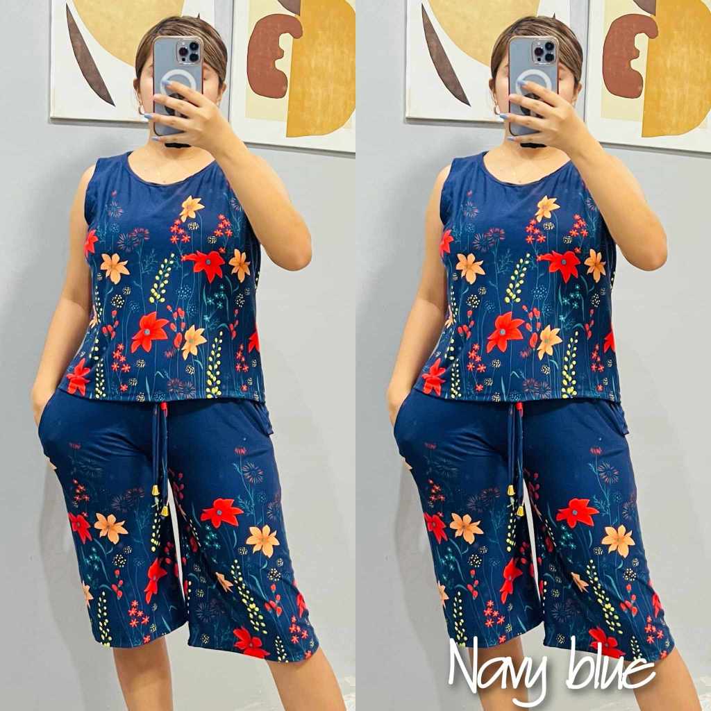 PAMBAHAY TERNO FLORAL SANDO TOKONG FOR WOMEN (cotton stf) | Shopee ...