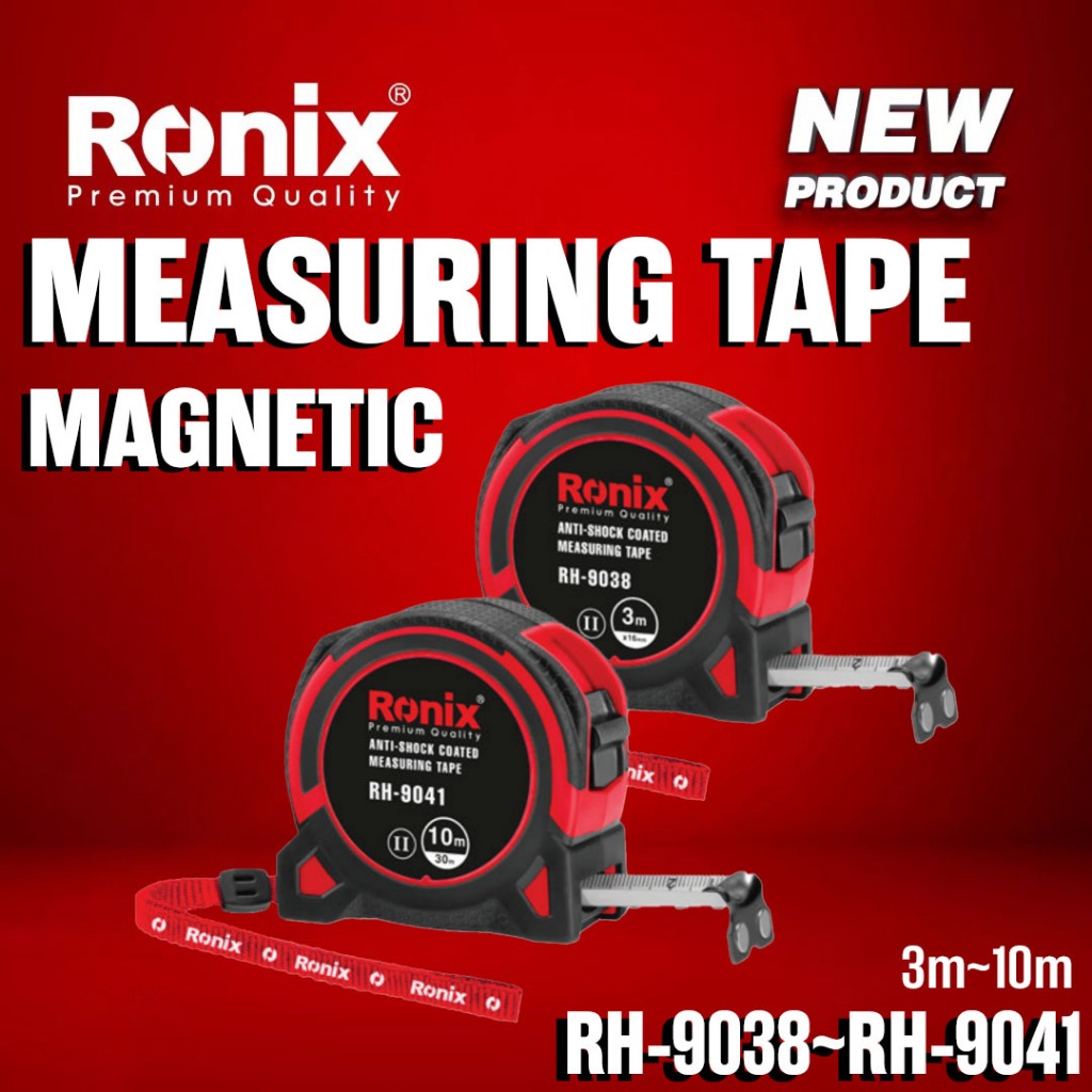 Ronix Magnetic Measuring Tape RH-9038 (3m) | RH-9039 (5m) | RH-9040 (7.5m) | RH-9041 (10m ...