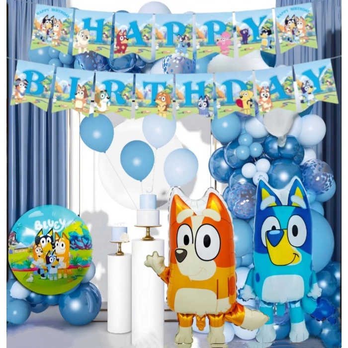 Bluey Bingo Theme Birthday Decoration Balloon Backdrops Kid's Happy ...
