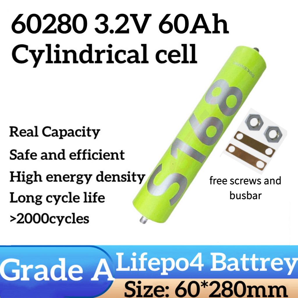 High Capacity S168 3.2v 60280 60Ah 70Ah Cylindrical Lifepo4 ...